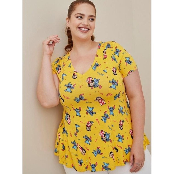 torrid | Tops | Torrid Disney Lilo Stitch Fit Flare Top Slub Jersey ...
